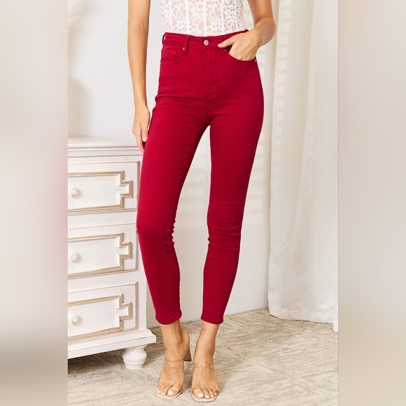 Judy Blue | Pants & Jumpsuits | Judy Blue Designer Red Full Size High ...